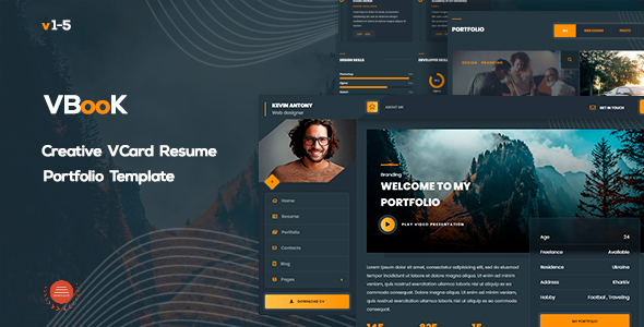 Vbook - Creative vCard Resume Portfolio Template by kwst | ThemeForest