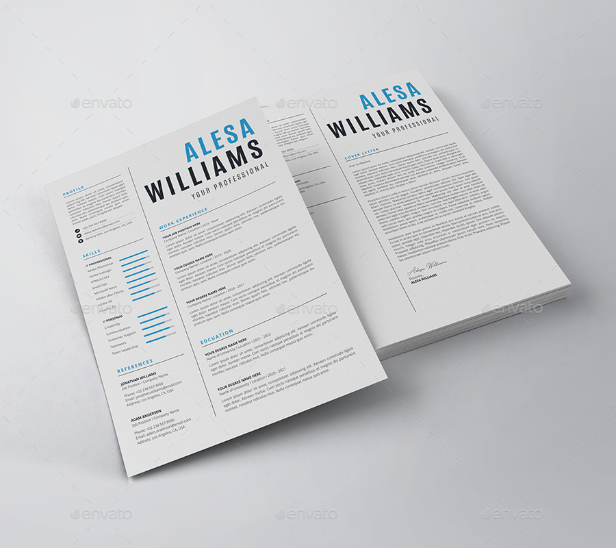 Clean Resume/CV, Print Templates | GraphicRiver