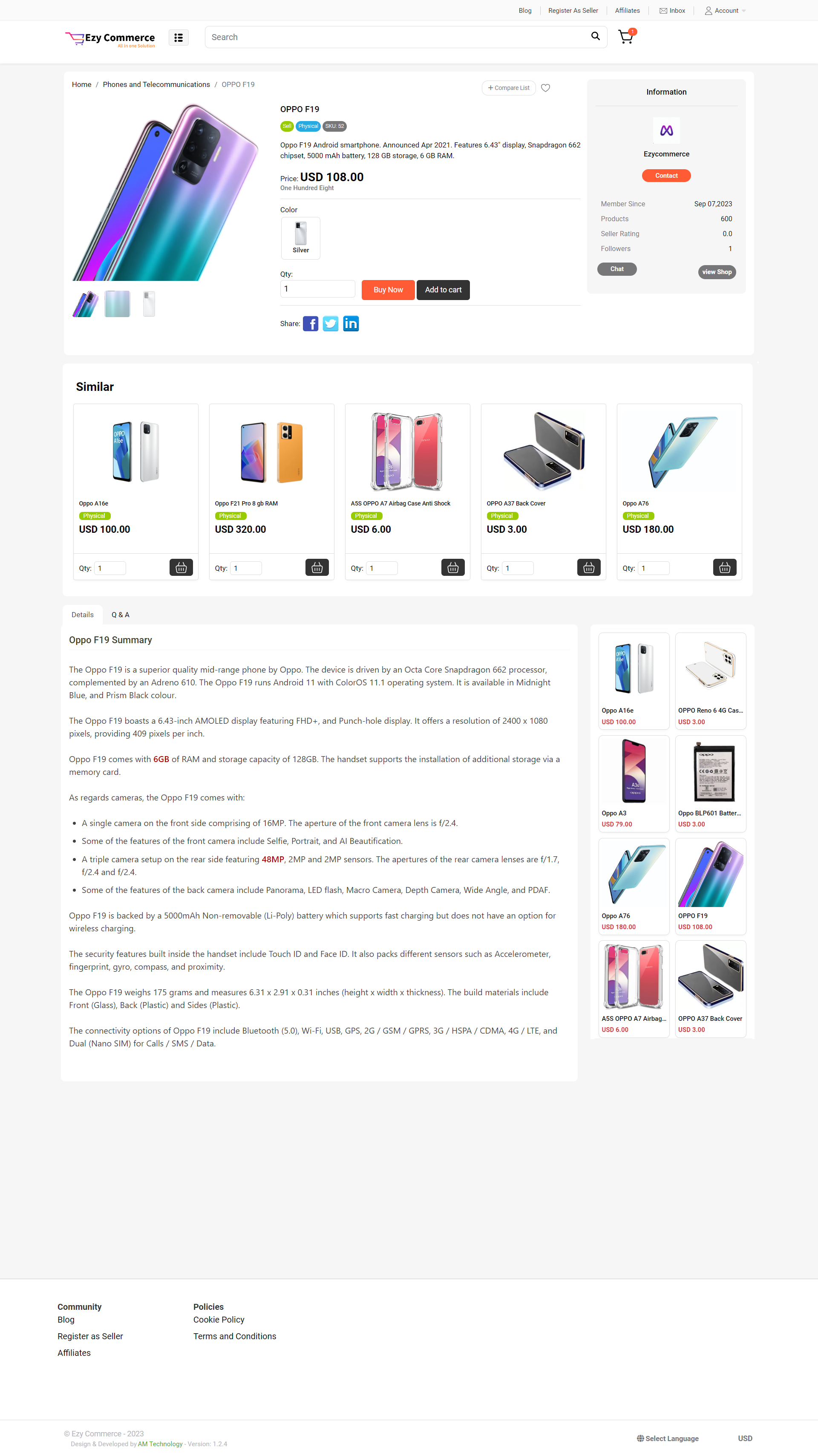 Ezycommerce: Multi Vendor Ecommerce Website & Mobile App Dot Net Core by amtechnology