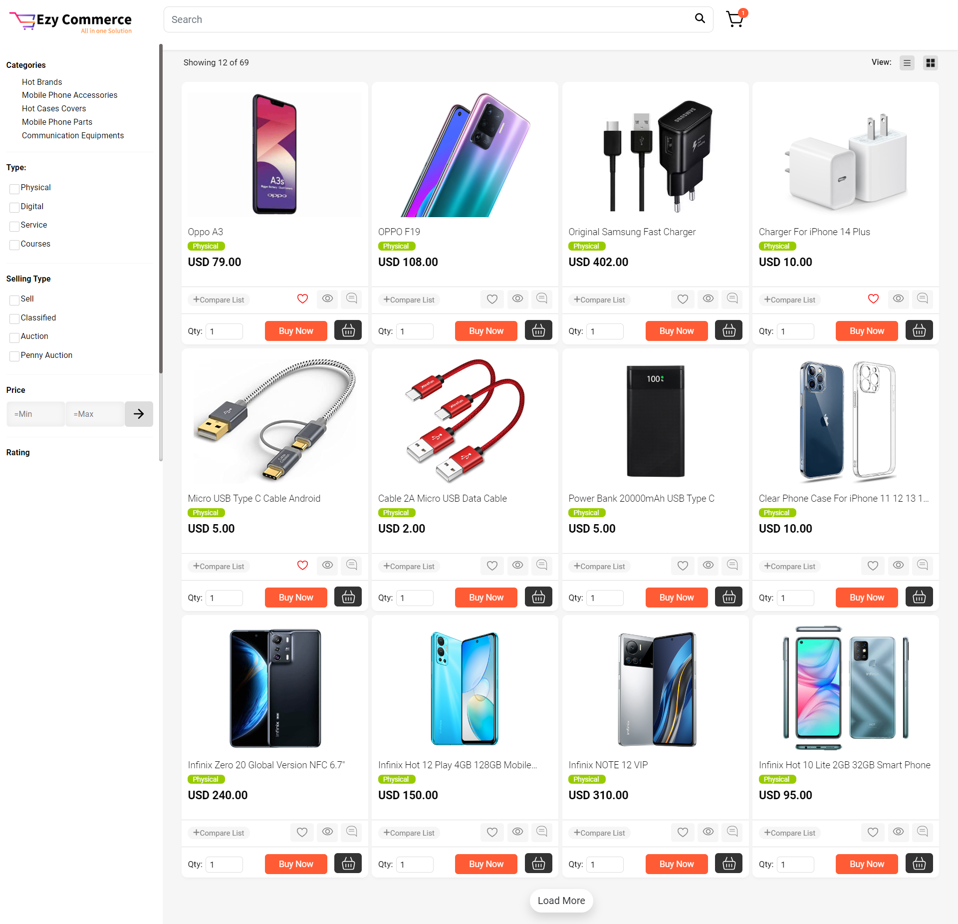 Ezycommerce: Multi Vendor Ecommerce Website & Mobile App Dot Net Core by amtechnology
