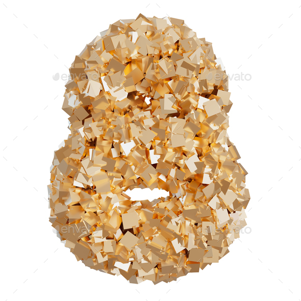 Golden number eight, isolated on white background. Symbol 8, made from ...