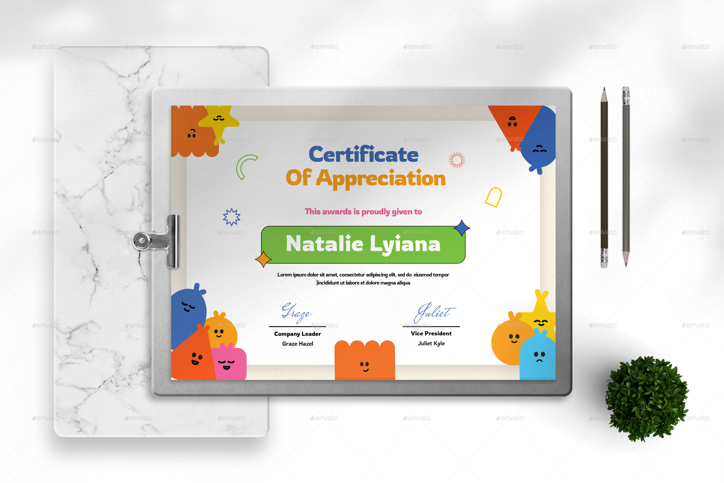 Pipoo Cutie Doodle Kids Certificate, Print Templates | GraphicRiver