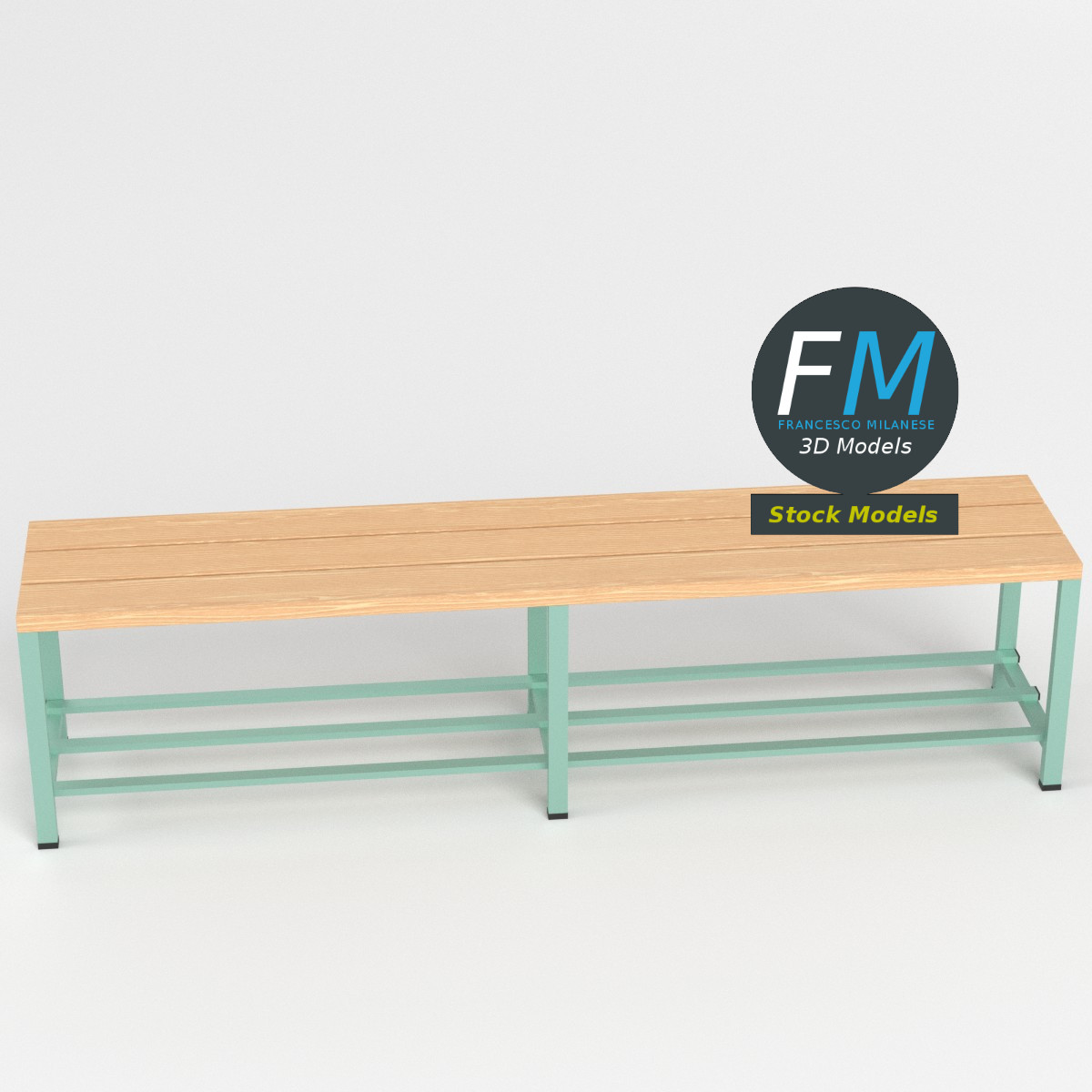 Locker room bench 3 by FrancescoMilanese85 | 3DOcean