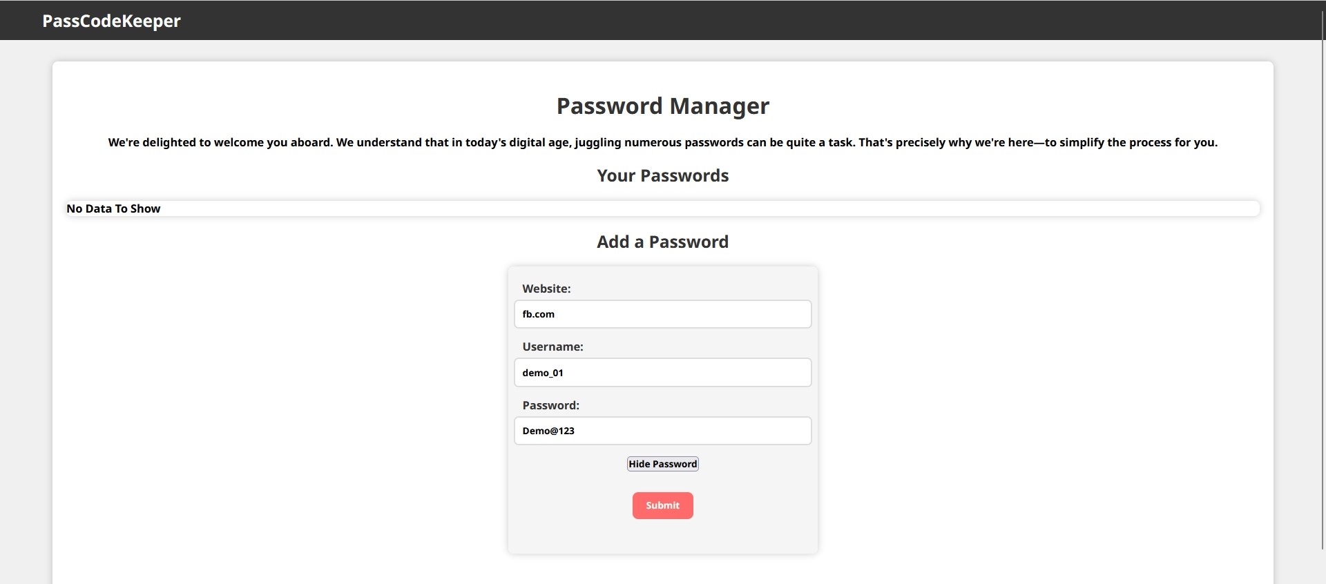 Pass Code Keeper (Password Manager) by navnneetjakhar | CodeCanyon