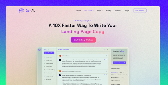 GenAI - Copywriting and Content Writing React Nextjs Ai Landing Template by Nuclear_Themes