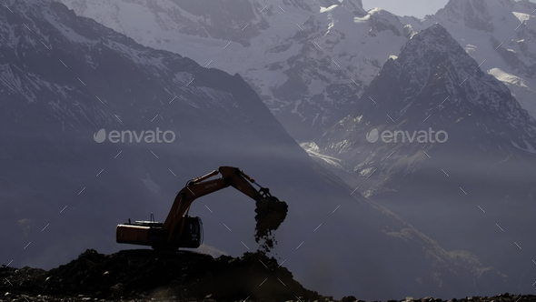 Mining industry concept. Creative. Quarry, opencast mining, ore ...