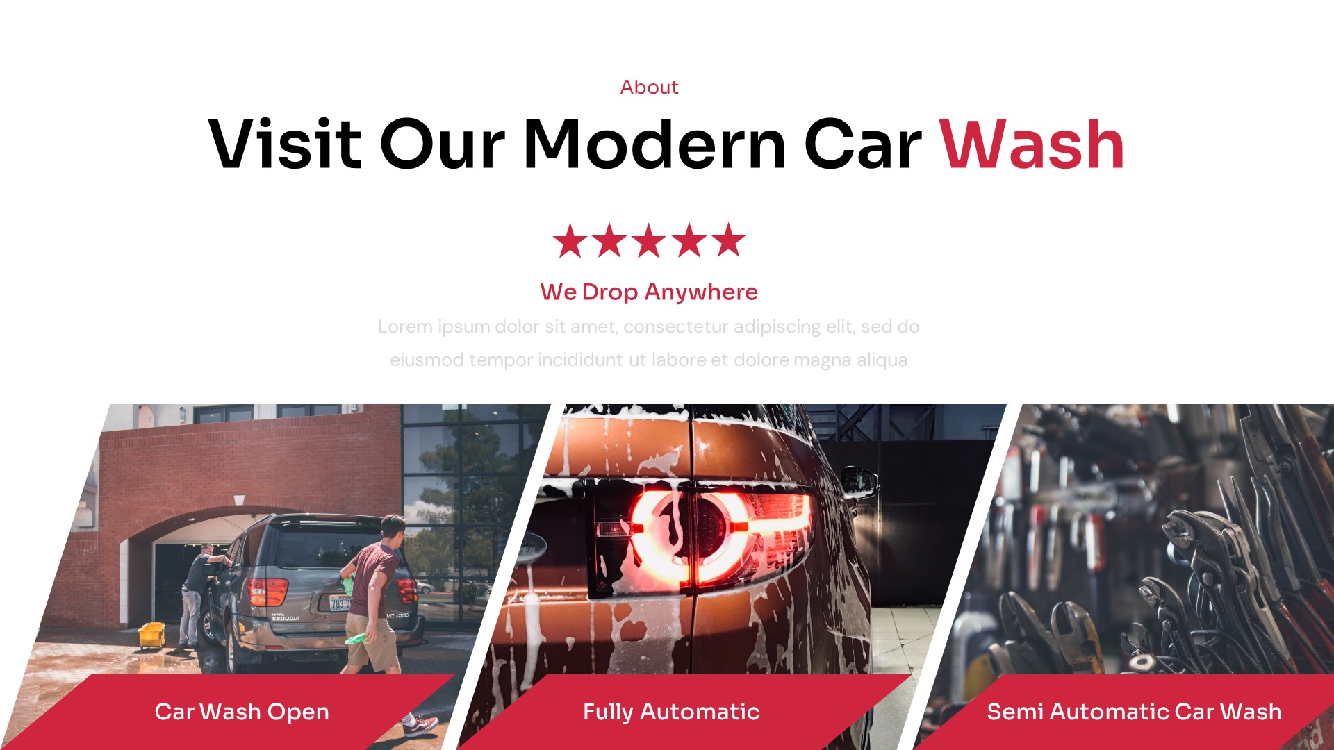 Funwash – Car Wash & Detailing Keynote Template, Presentation Templates