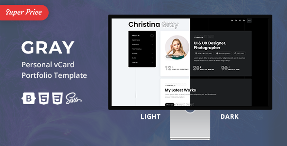 Gray - Personal vCard/Portfolio Template by FlaTheme | ThemeForest