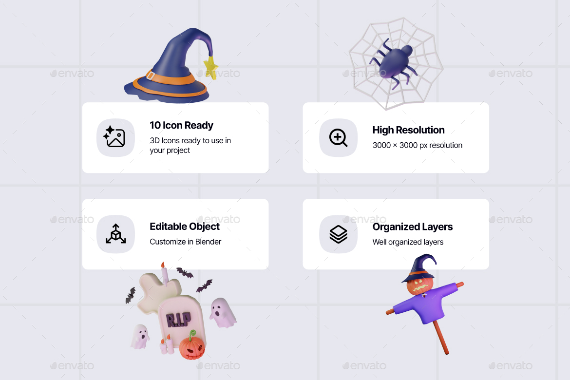 Halloween 3D Icon Pack by helicastudio | GraphicRiver