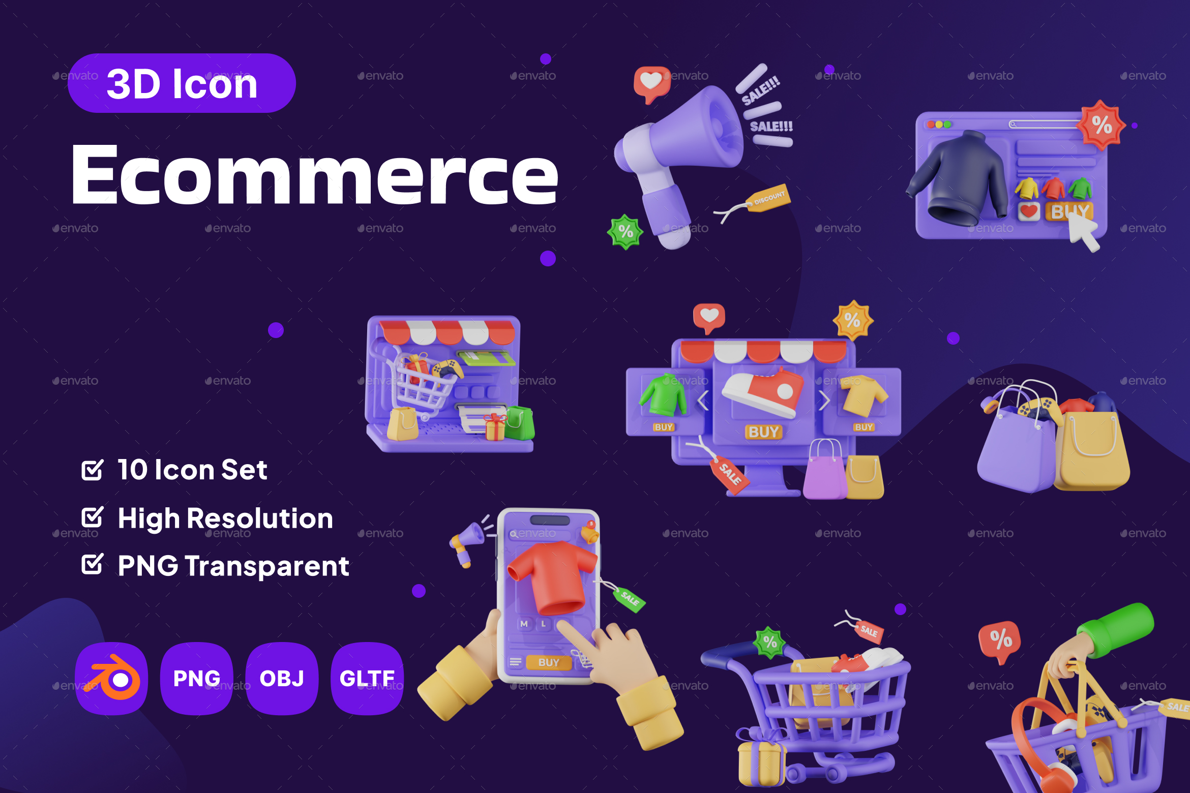 E-commerce 3D Icon Pack, Graphics | GraphicRiver