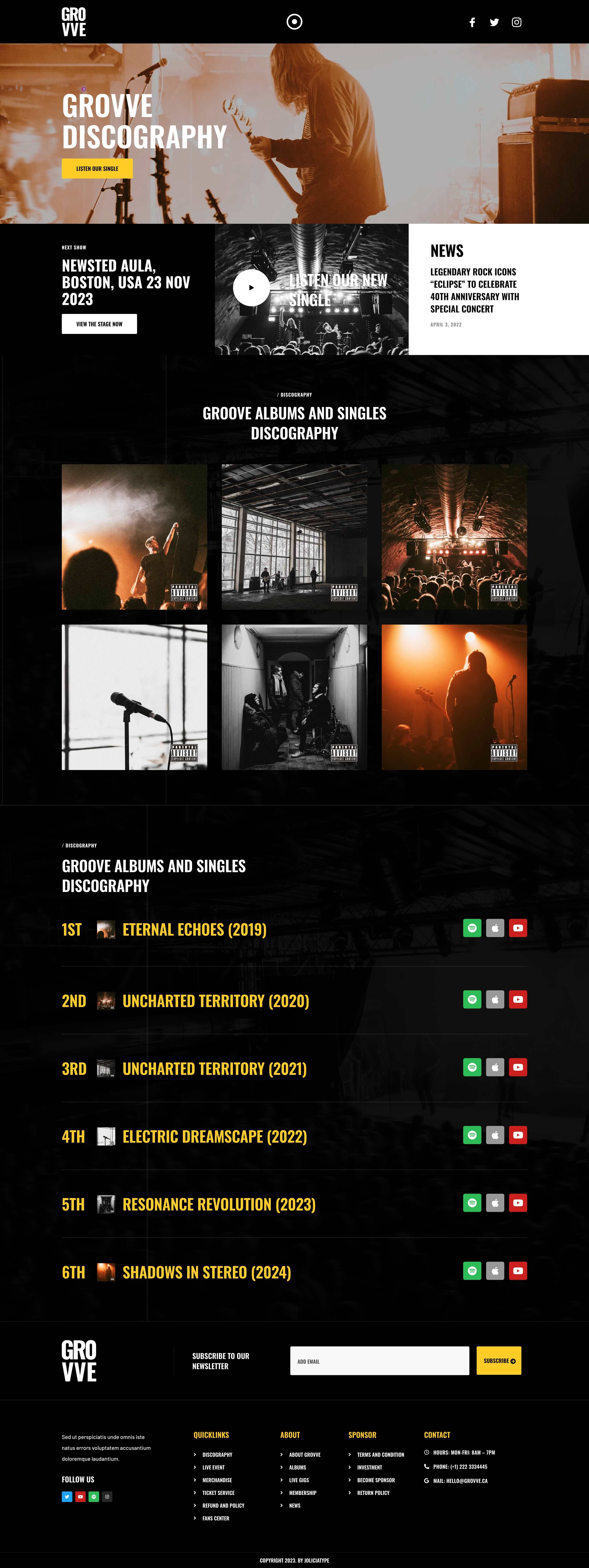 Grovve - Rock Band & Music Elementor Template Kit by jolitheme ...