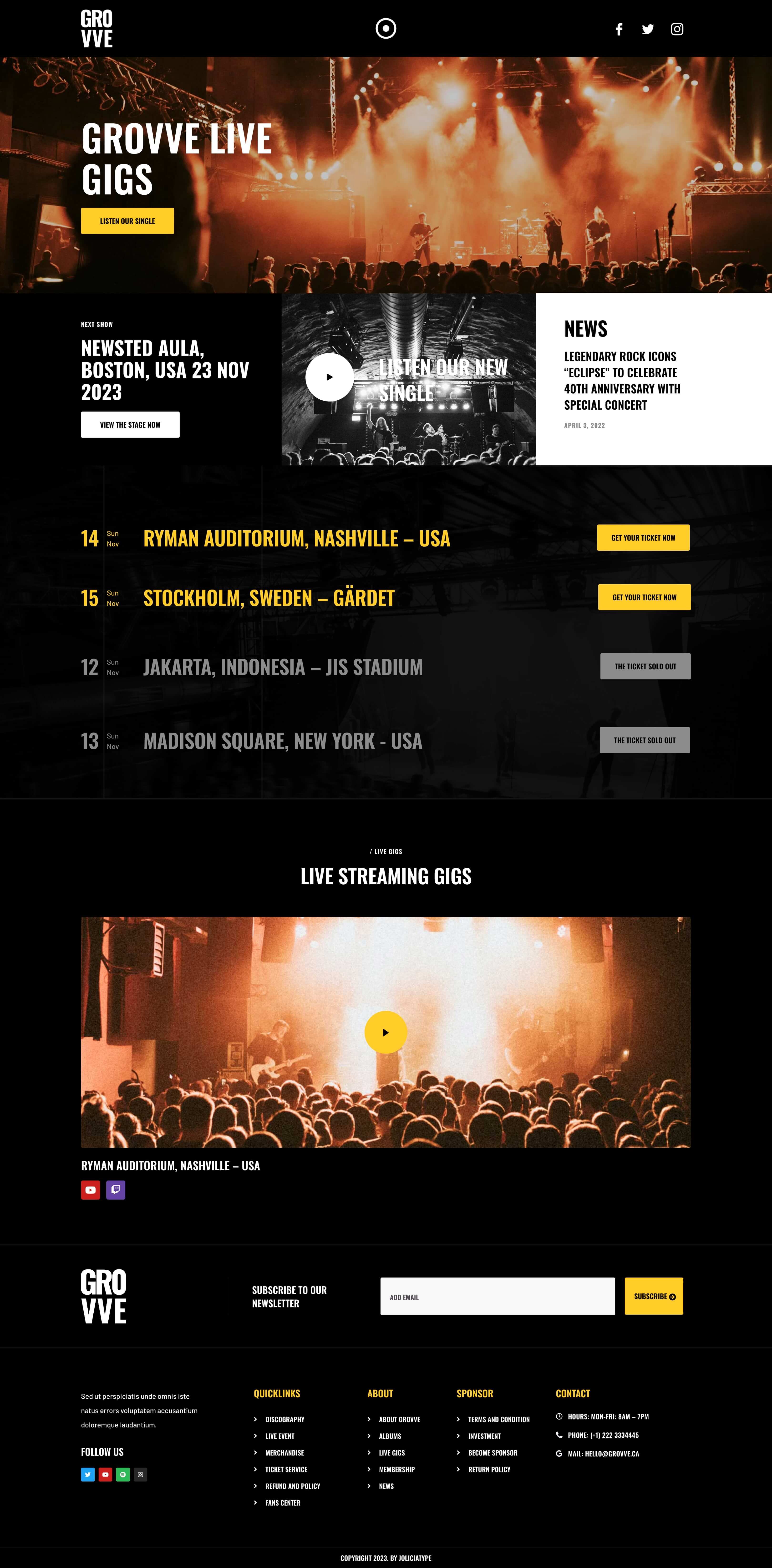 Grovve - Rock Band & Music Elementor Template Kit by jolitheme ...