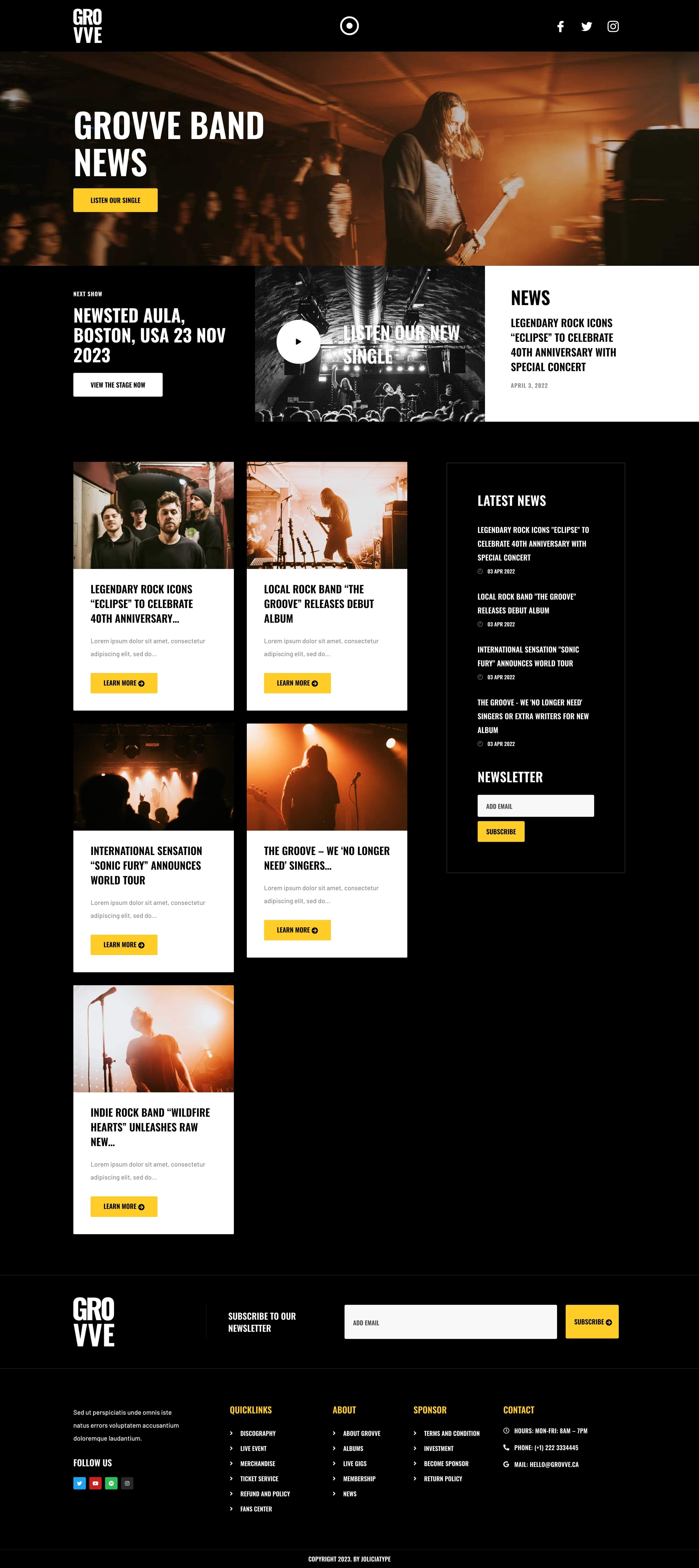 Grovve - Rock Band & Music Elementor Template Kit by jolitheme ...