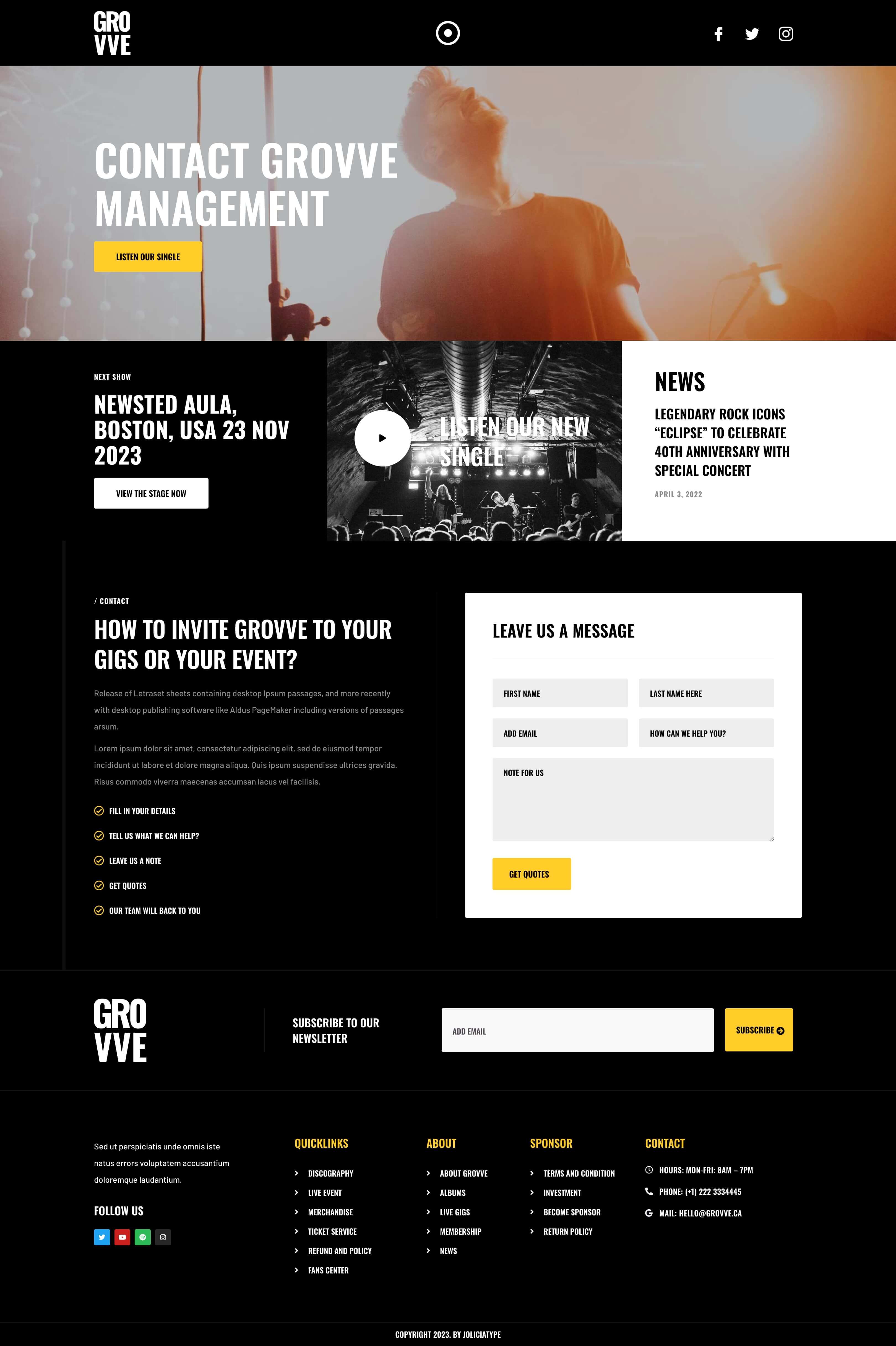 Grovve - Rock Band & Music Elementor Template Kit by jolitheme ...