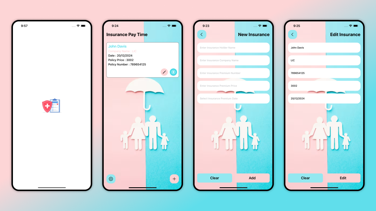 Insurance Pay Time - iOS App - Insurance Reminder by sahilmoradiya