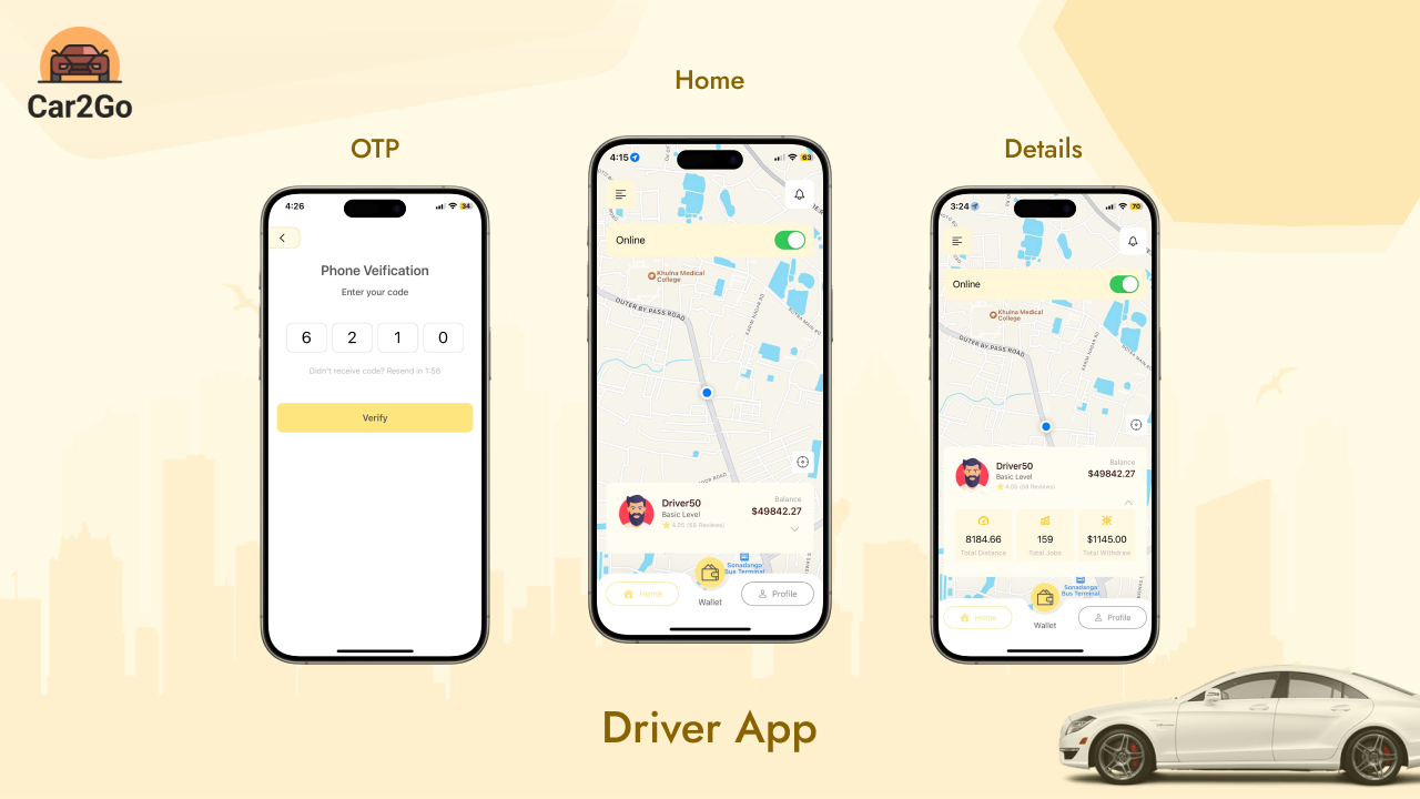 Car2Go - One Stop Ride Share Platform | User Native iOS App | Driver Native iOS App (Swift) by ...