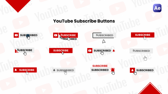 Youtube Subscribe Buttons, After Effects Project Files | VideoHive