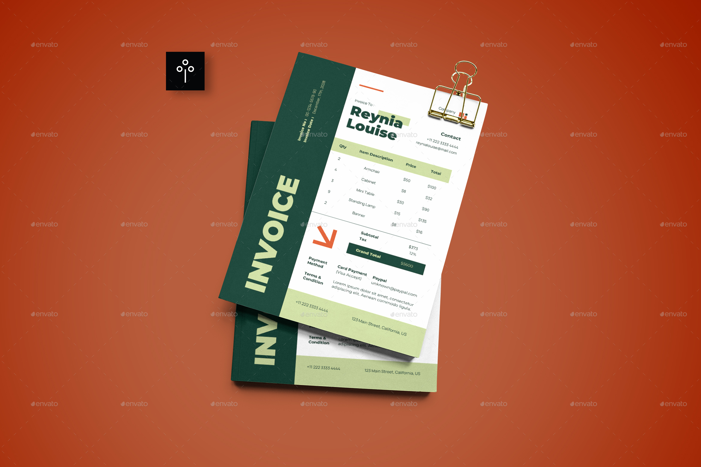 Green Geometric Invoice, Print Templates | GraphicRiver