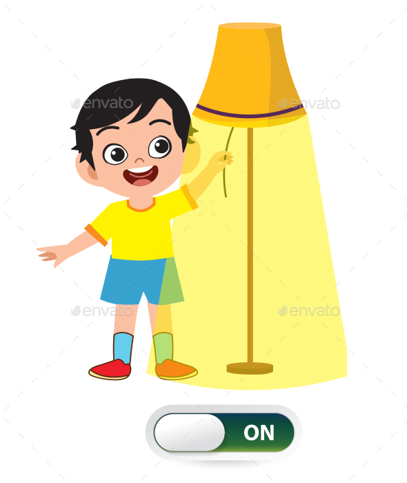 Opposites for kids Off and On, Graphics | GraphicRiver