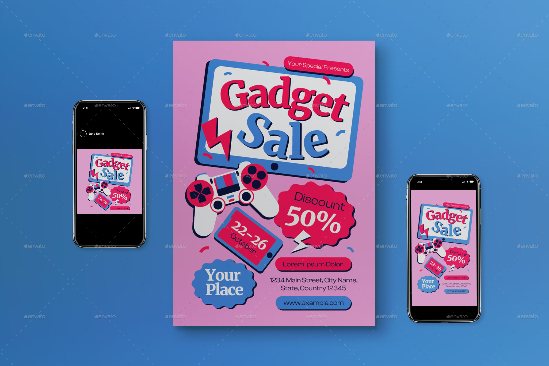 Flat Design Gadget Sale Flyer Set, Print Templates | GraphicRiver