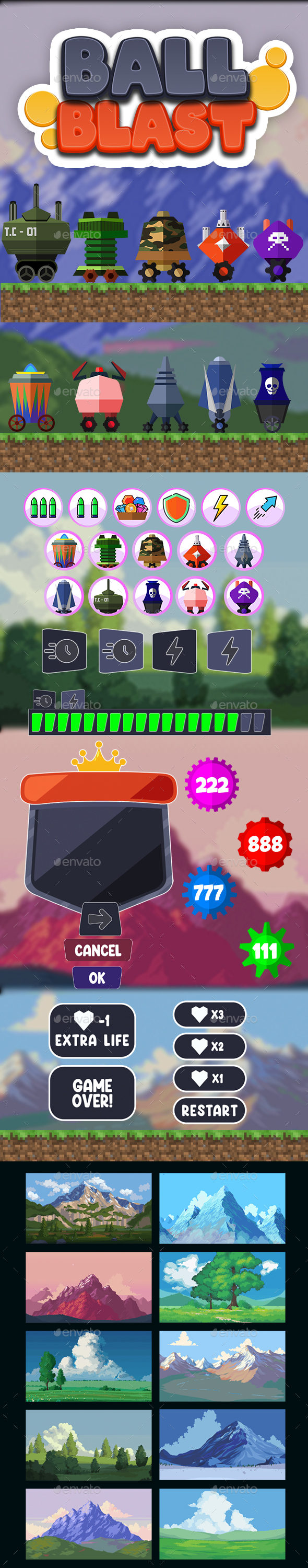 Ball Blast Game Asset Pack, Game Assets | GraphicRiver