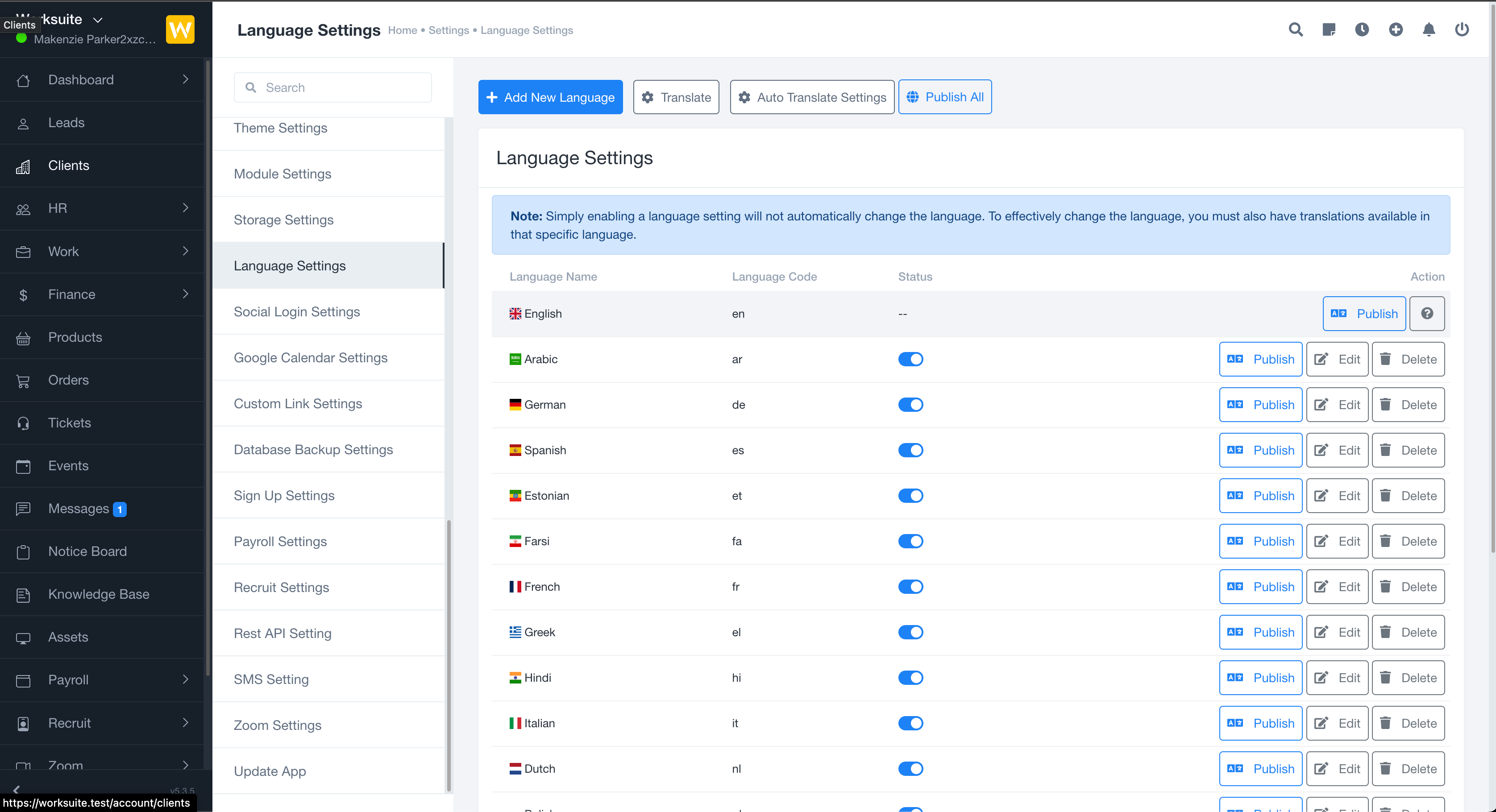 Language Pack Module for Worksuite CRM by ajay138 | CodeCanyon