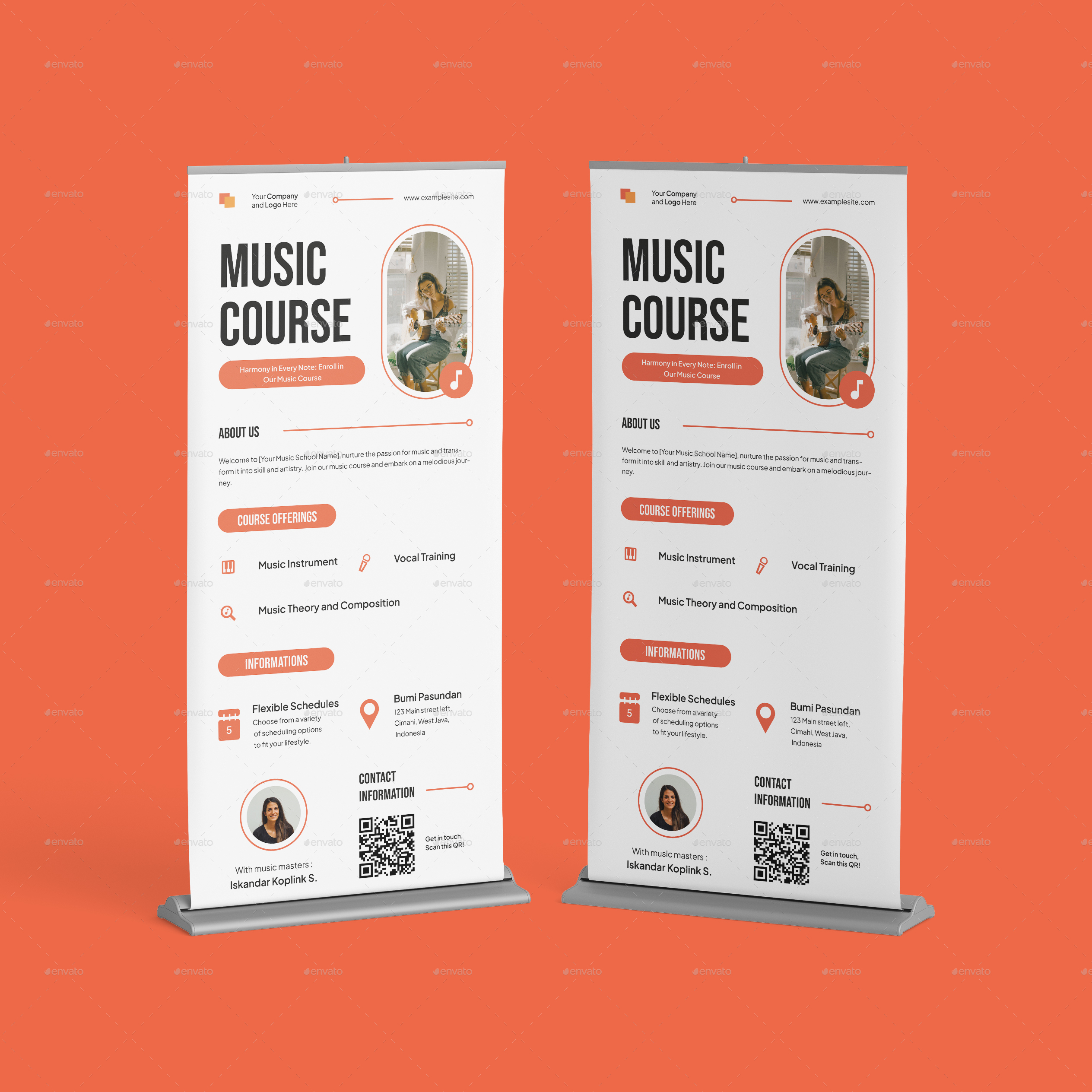Simple White Music Course X - Banner, Print Templates | GraphicRiver