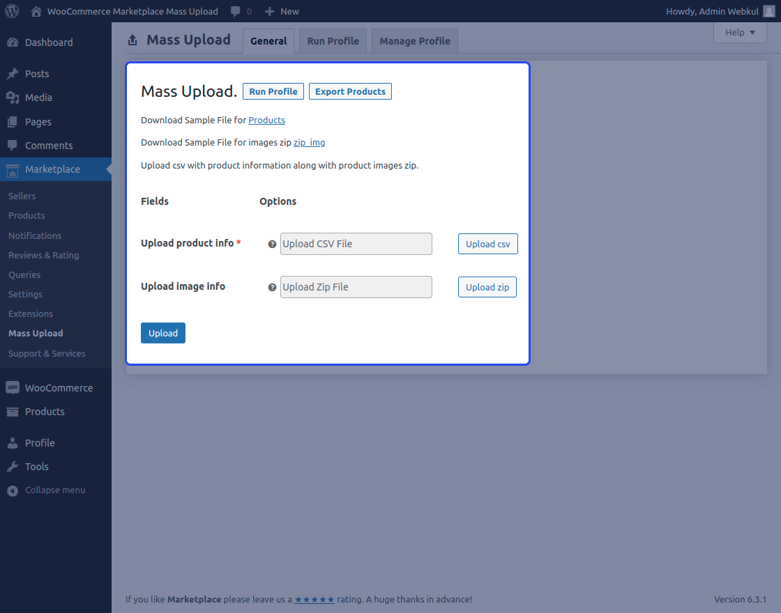 WordPress WooCommerce Marketplace Mass Upload Plugin by Webkul | CodeCanyon