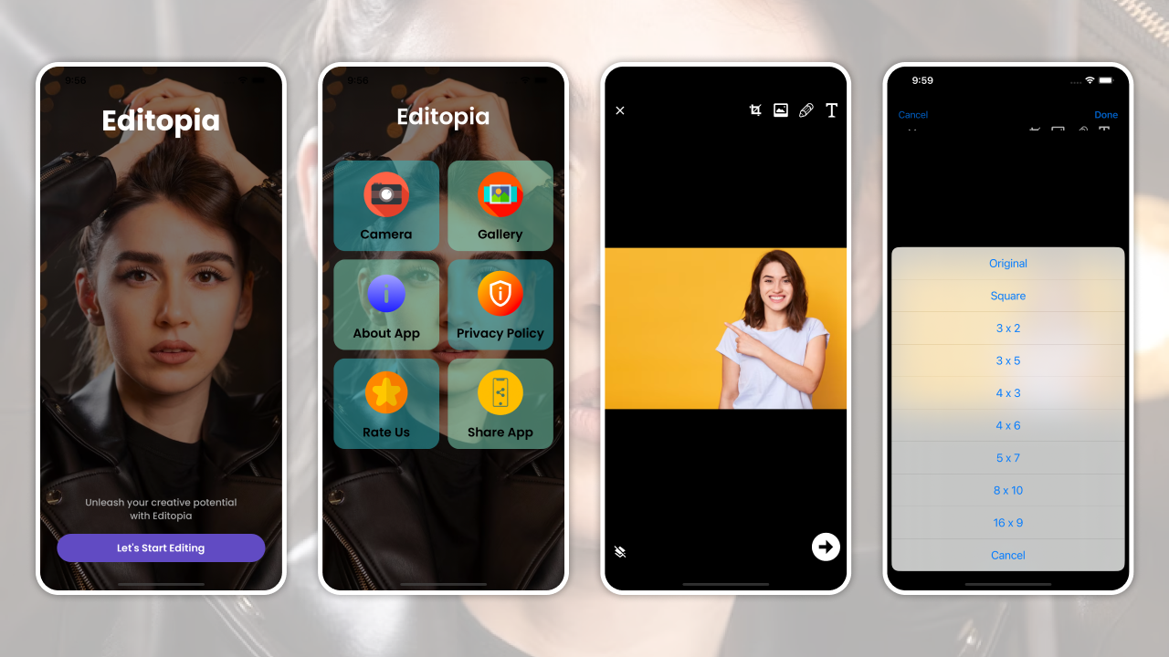Editopia - iOS App - Photo Editing Application by sahilmoradiya ...