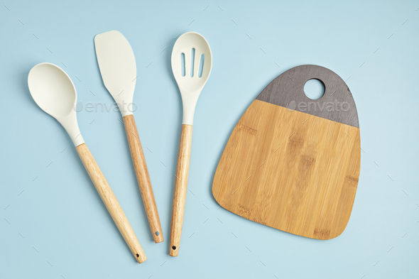 Pastel color kitchen utensils top view. Stock Photo by OksaLy | PhotoDune