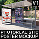 Realistic Bus Stop Flyer Poster Mockup 01, Graphics | GraphicRiver