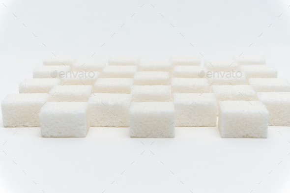 sugar cubes staggered Glucose refined food ingredient Stock Photo by ...