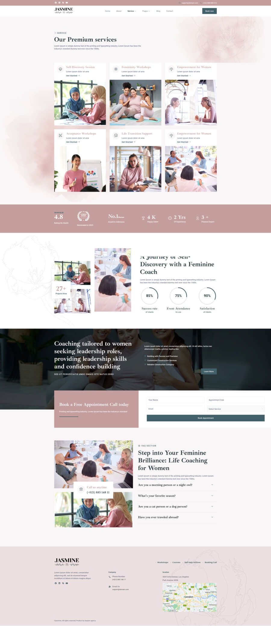 Jasmine - Feminine Life Coach Elementor Template Kit by Snowflakeproject