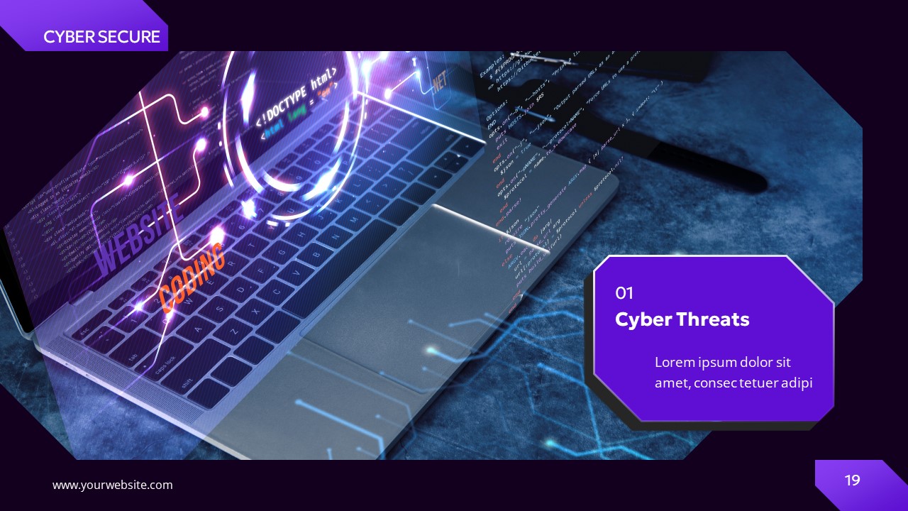Cyber Secure Tech PowerPoint Template, Presentation Templates ...