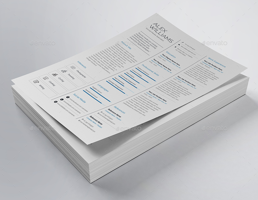Clean Resume/CV, Print Templates | GraphicRiver