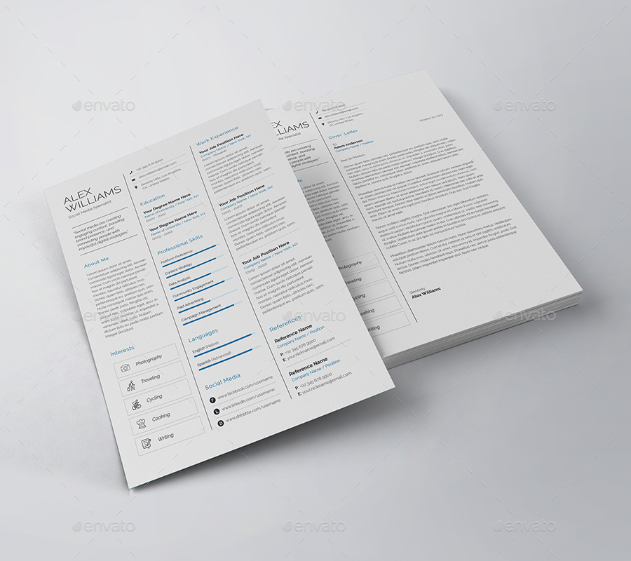 Clean Resume/CV, Print Templates | GraphicRiver