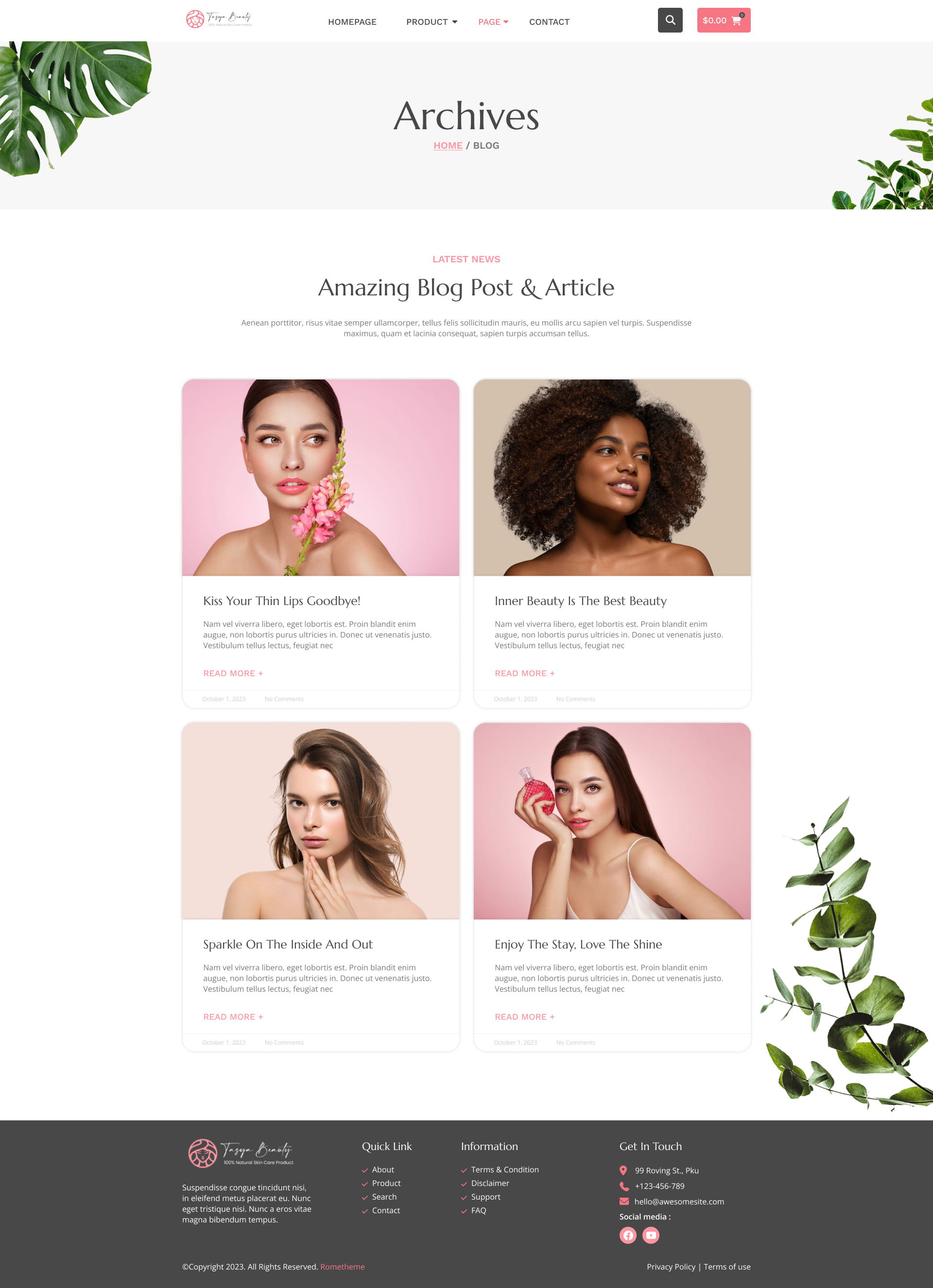 Tasya - Skin Care WooCommerce Figma Template by Rometheme | ThemeForest