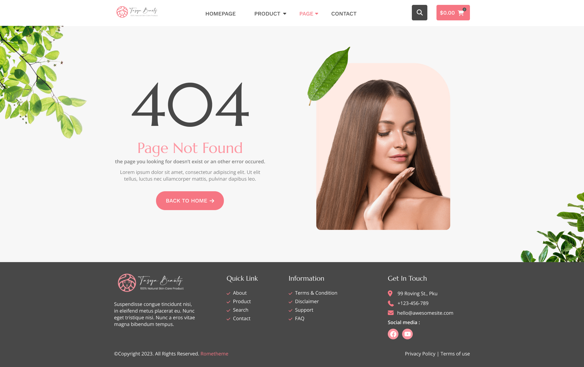 Tasya - Skin Care WooCommerce Figma Template by Rometheme | ThemeForest
