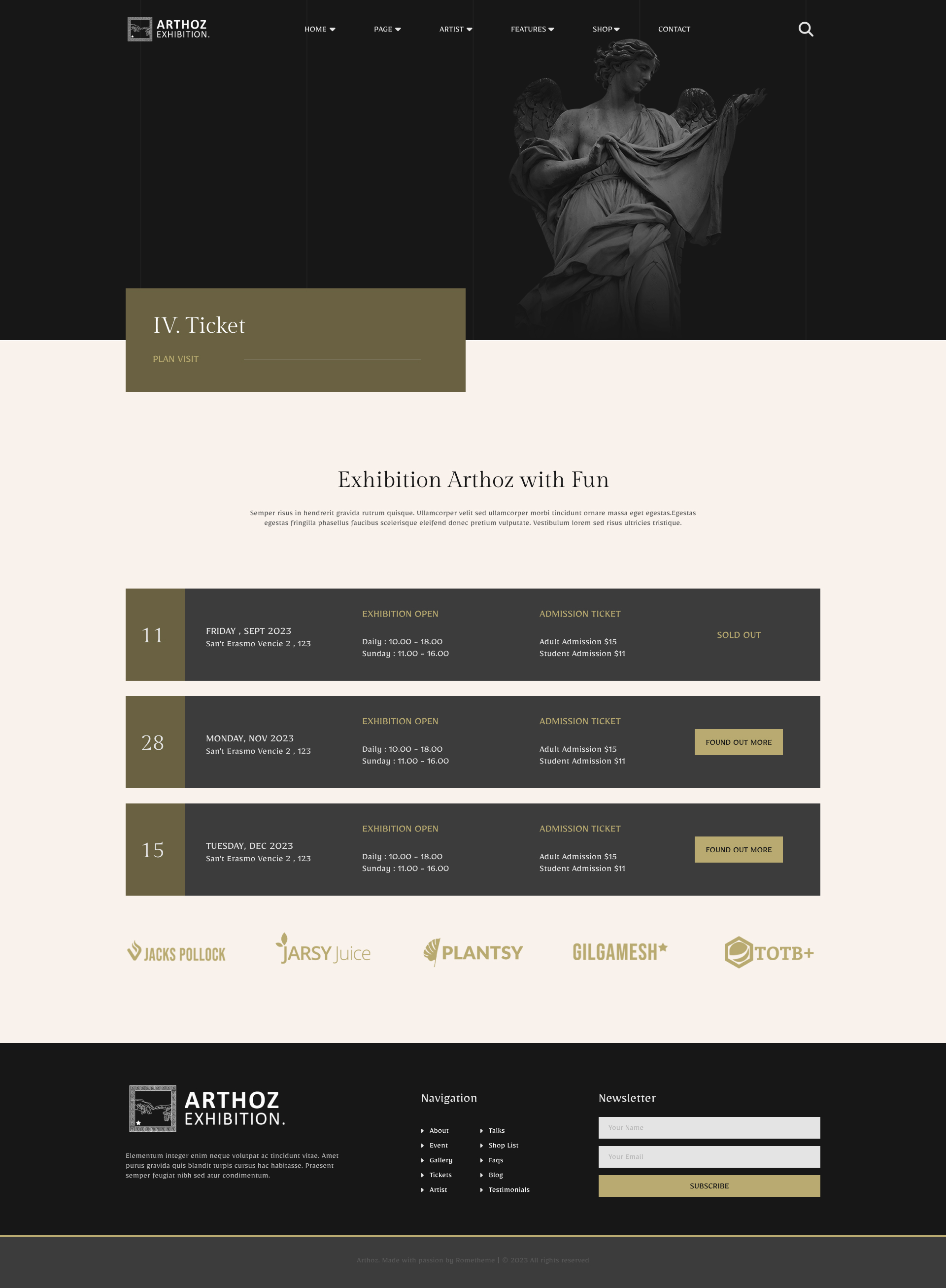 Arthoz - Art Exhibition Figma Template by Rometheme | ThemeForest