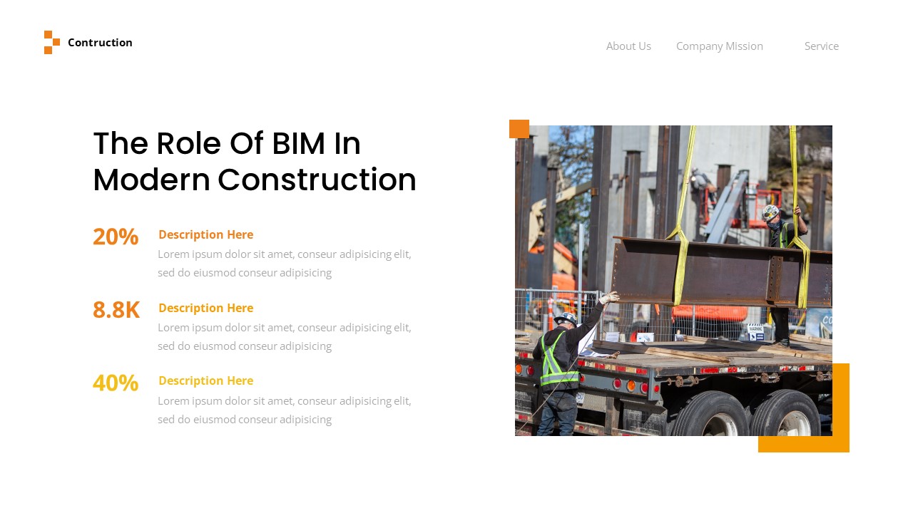 Construction Presentation Template, Presentation Templates | GraphicRiver