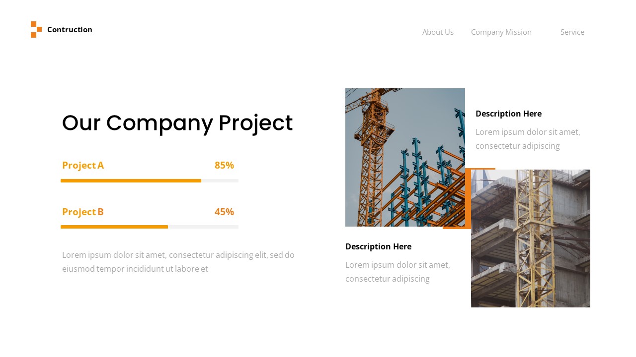 Construction Presentation Template, Presentation Templates | GraphicRiver