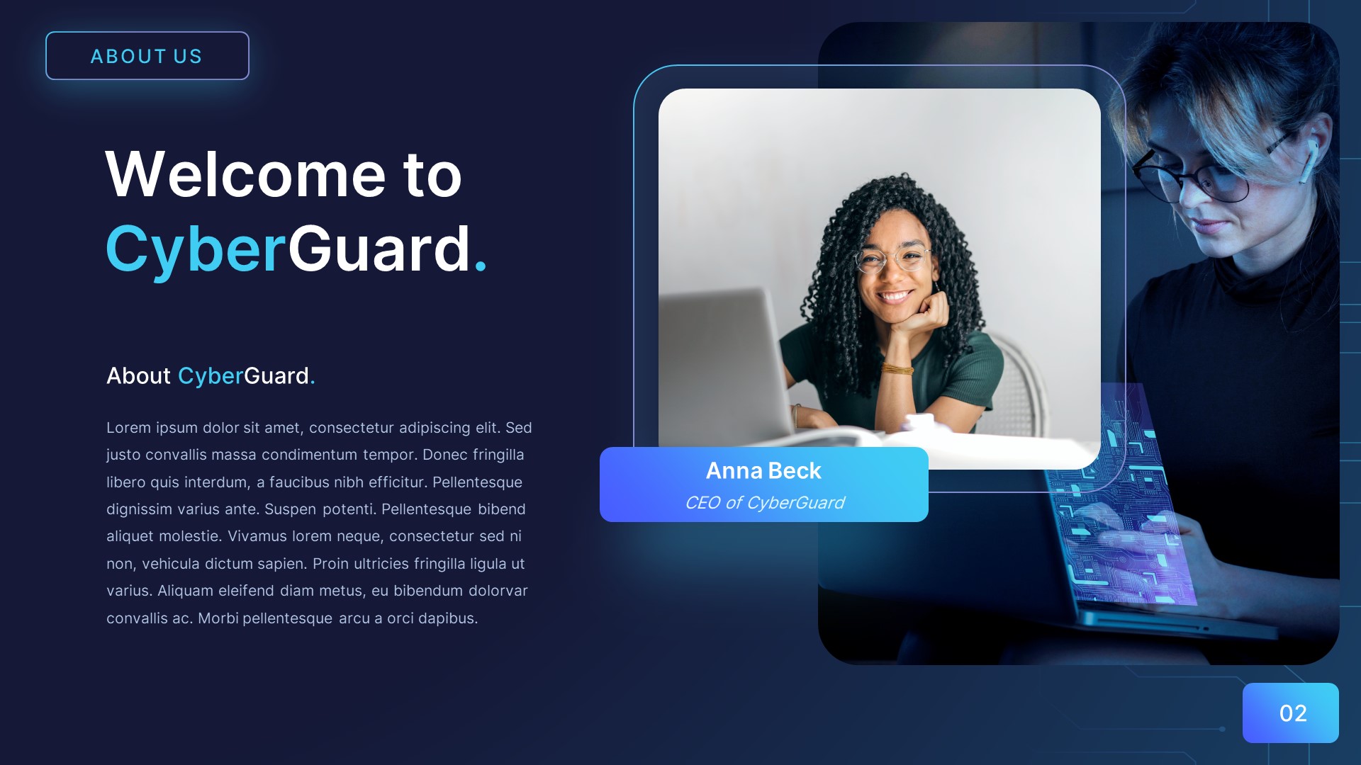 CyberGuard – Cybersecurity PowerPoint Template, Presentation Templates