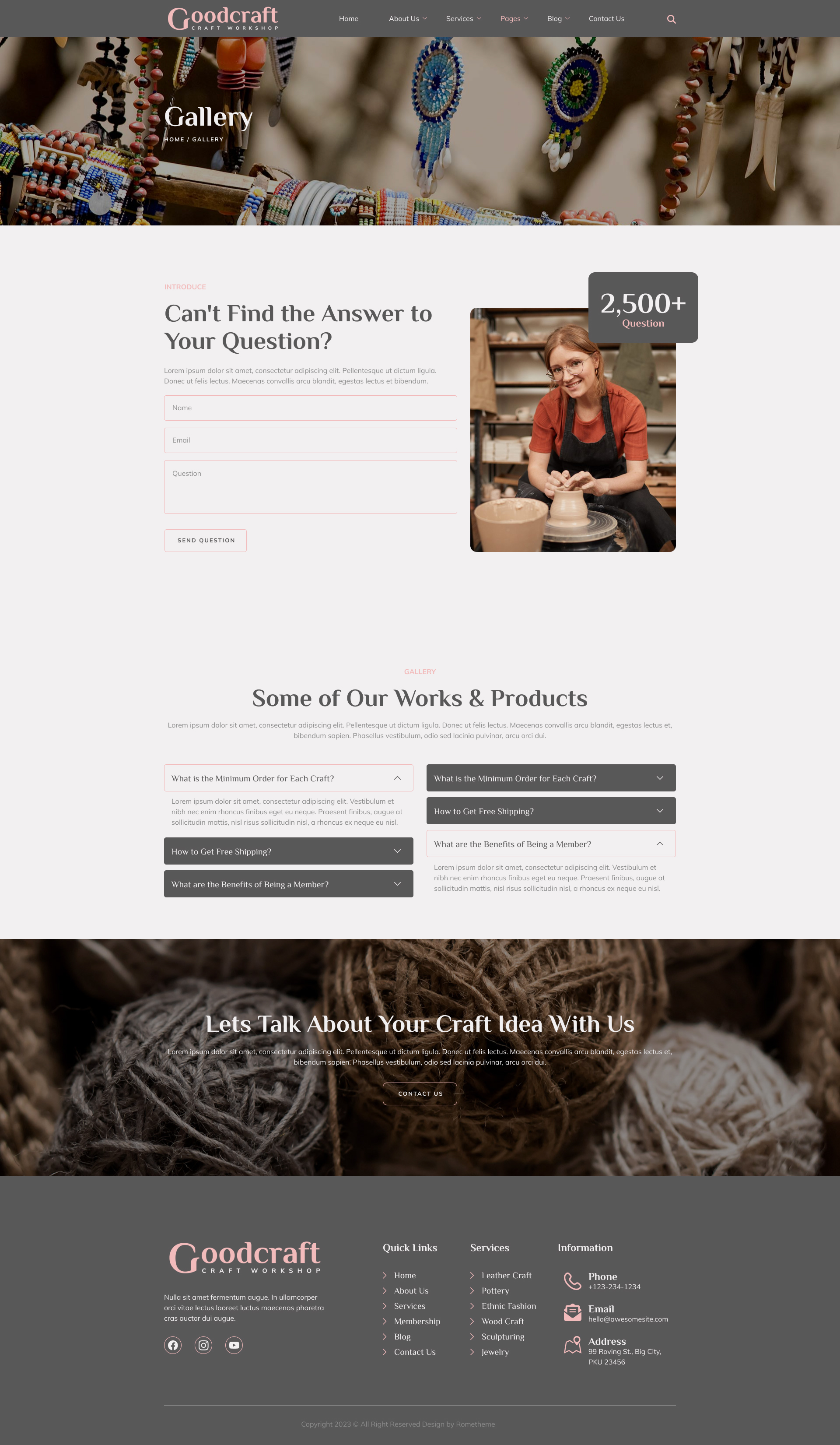 Goodcraft - Craft Workshop Figma Template by Rometheme | ThemeForest