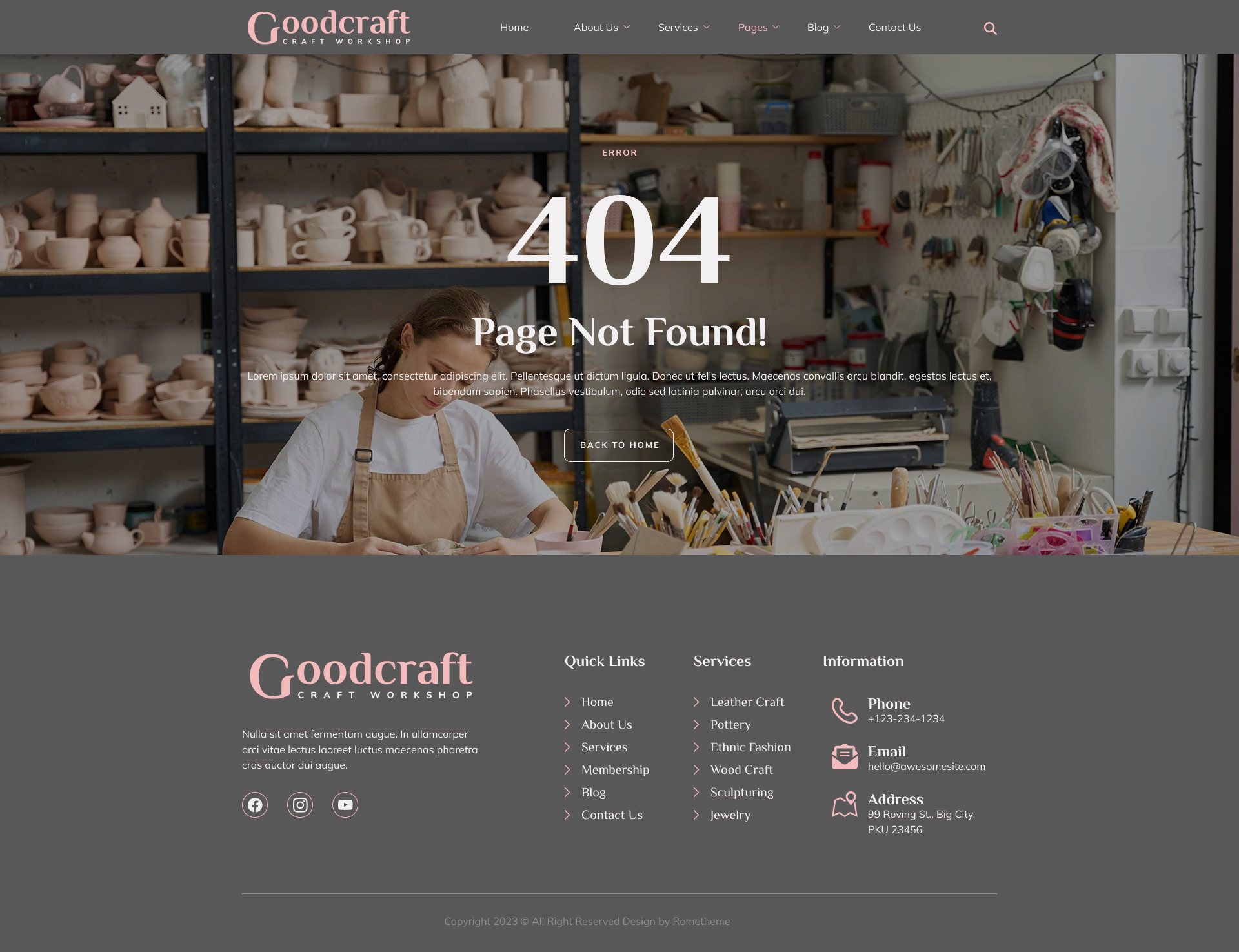Goodcraft - Craft Workshop Figma Template by Rometheme | ThemeForest