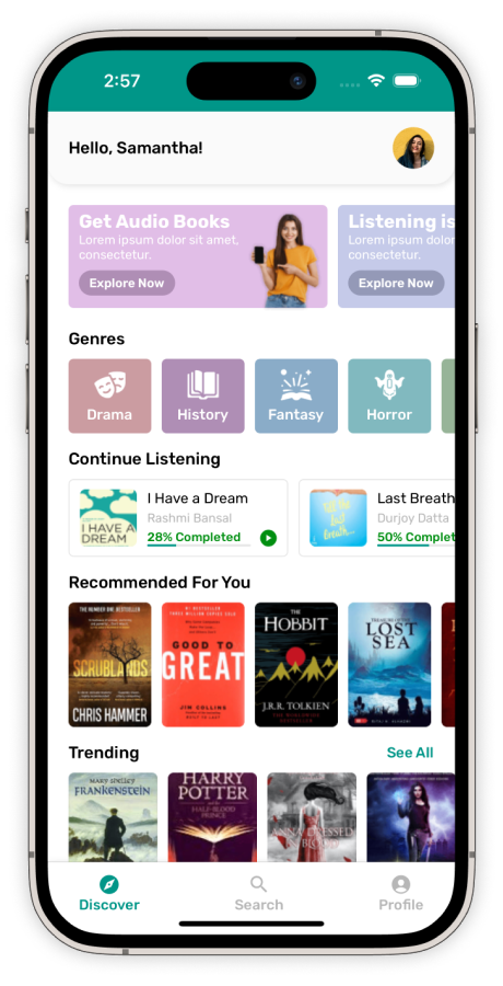 Audio Book App Template in React Native CLI | Online Book | AudioBook by RenderCodeTechnology