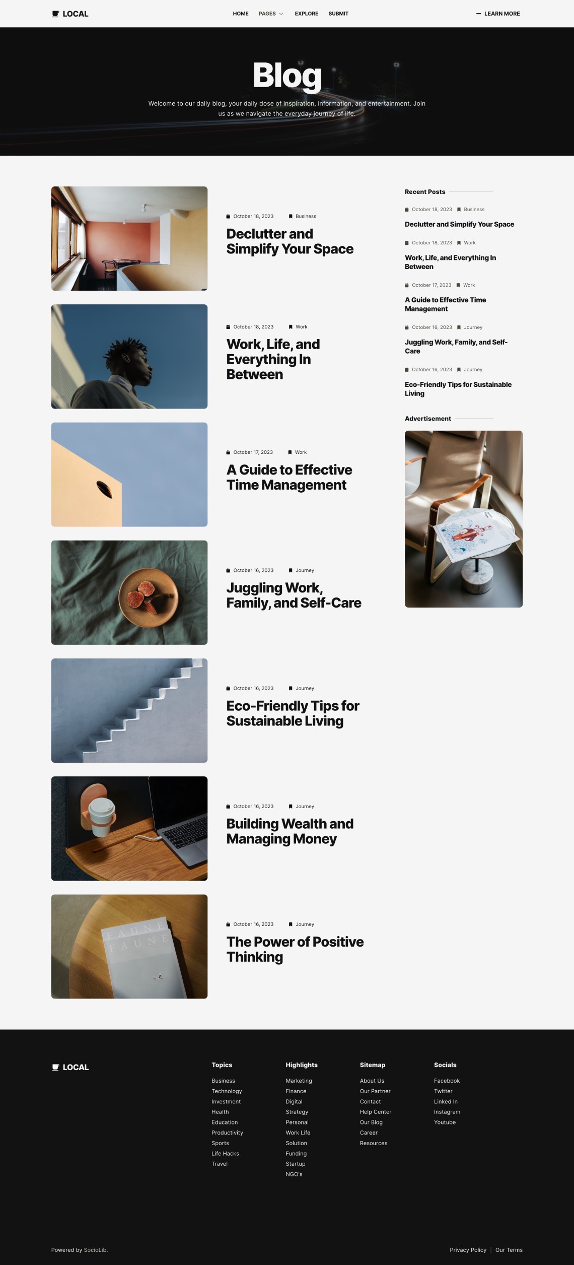 Local - Modern Blog & Magazine Elementor Template Kit by sociolib ...