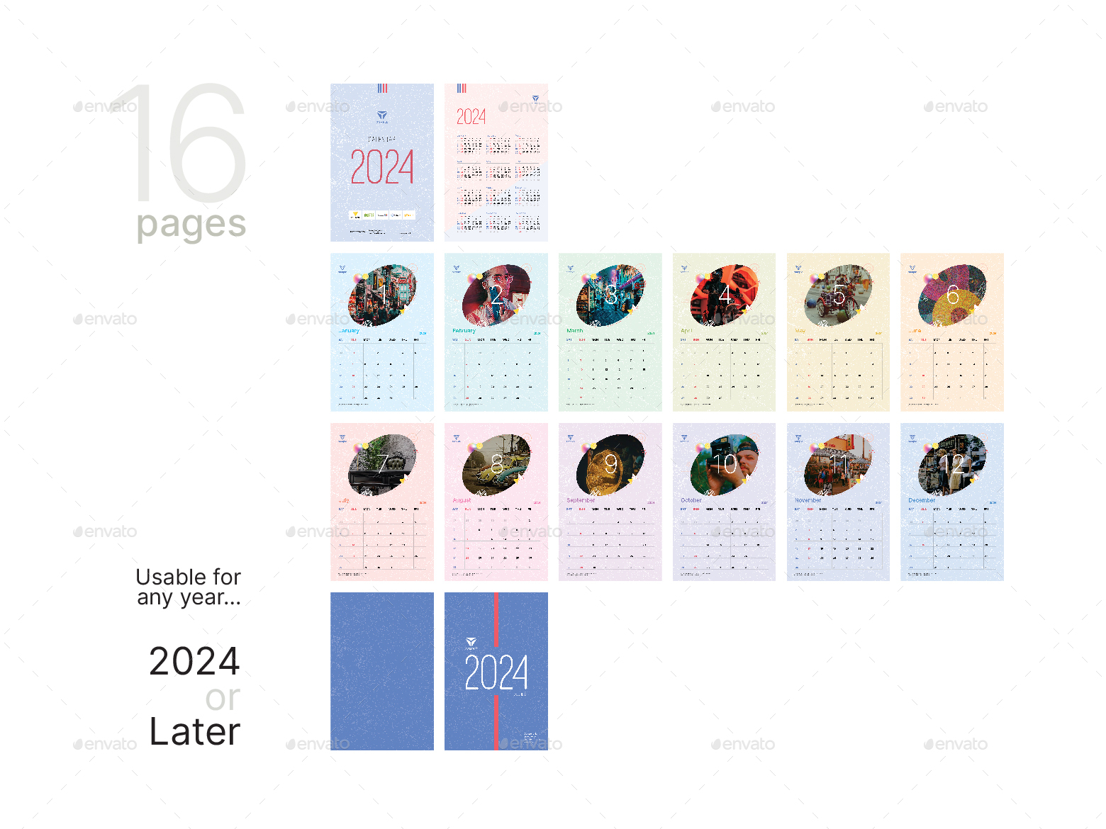 Calendar 2024, Print Templates | GraphicRiver