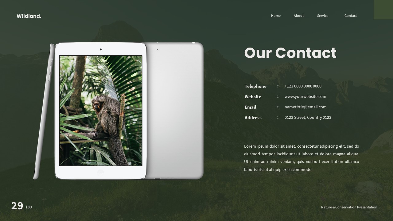 Wildland - Conservation Powerpoint Templates, Presentation Templates