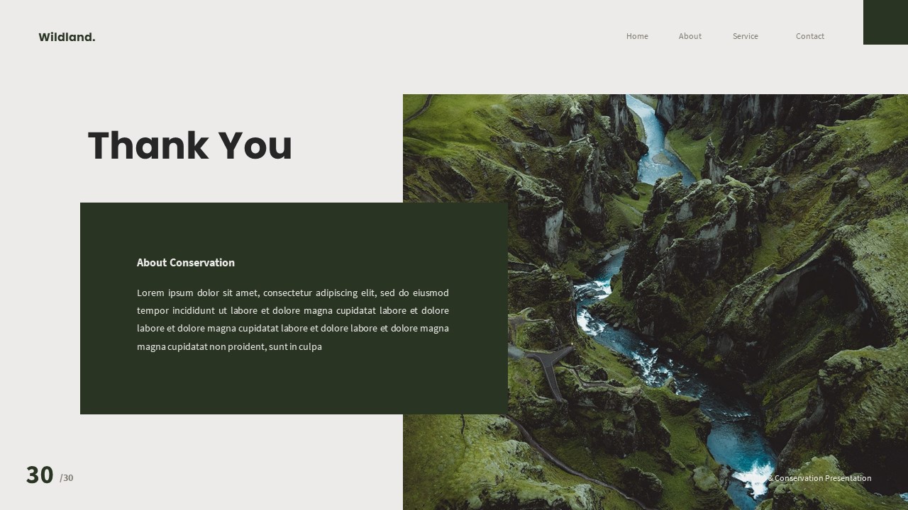 Wildland - Conservation Powerpoint Templates, Presentation Templates