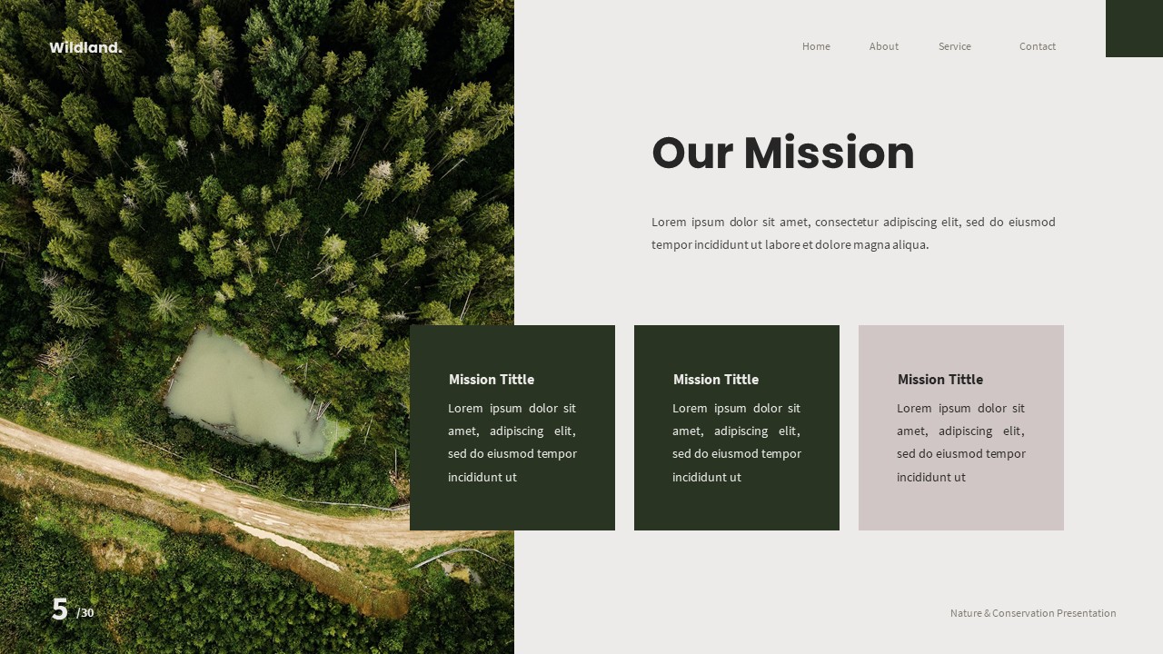 Wildland - Conservation Powerpoint Templates, Presentation Templates